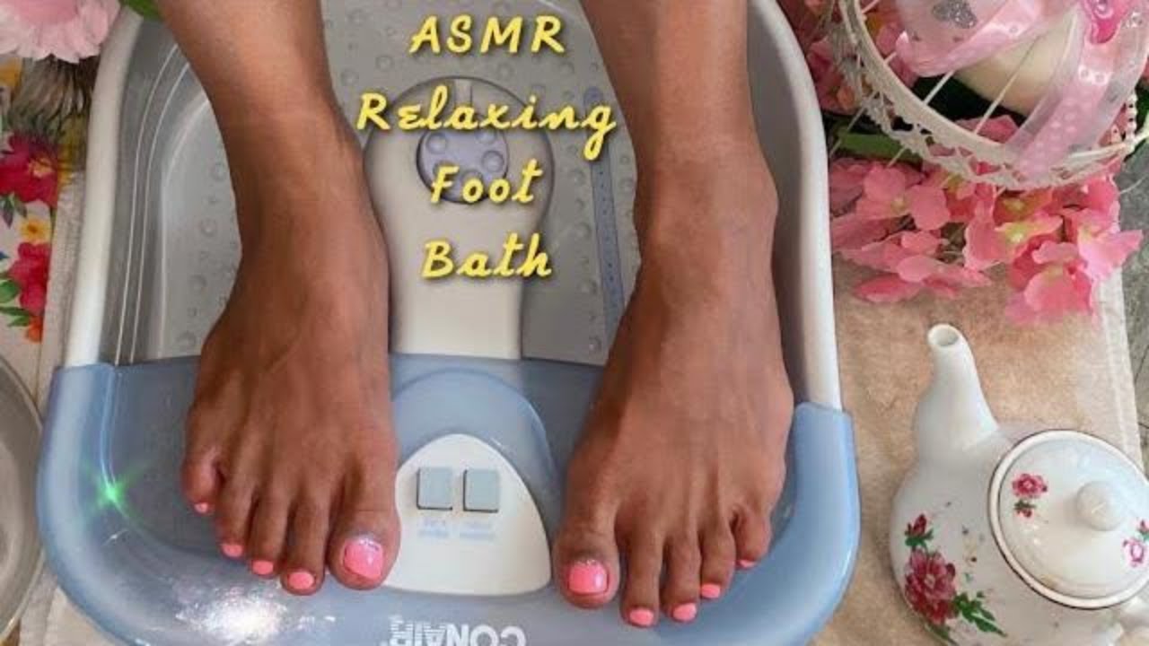 ASMR Relaxing Foot Bath gentle foot massage for tired feet - YouTube