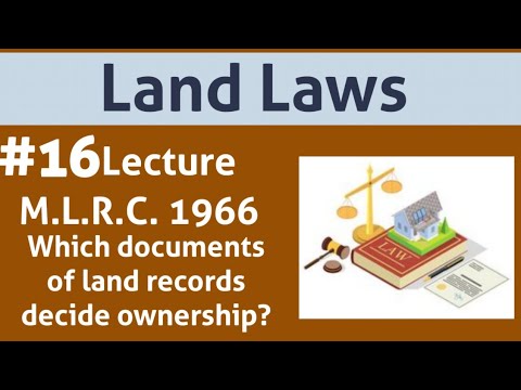 Land Laws: documents from land records which decide ownership| MLRC ...