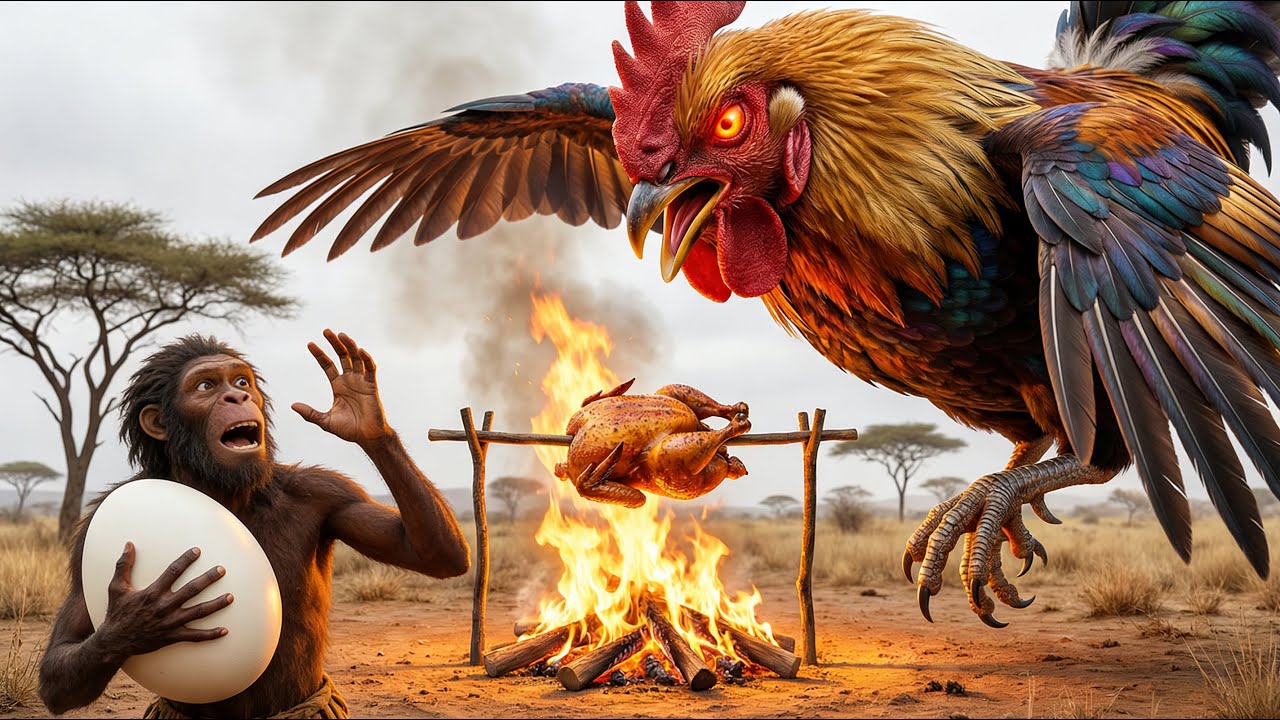 Life 2 Million Years Ago 🐔⚔️ Giant Prehistoric Chicken Attacks Early ...