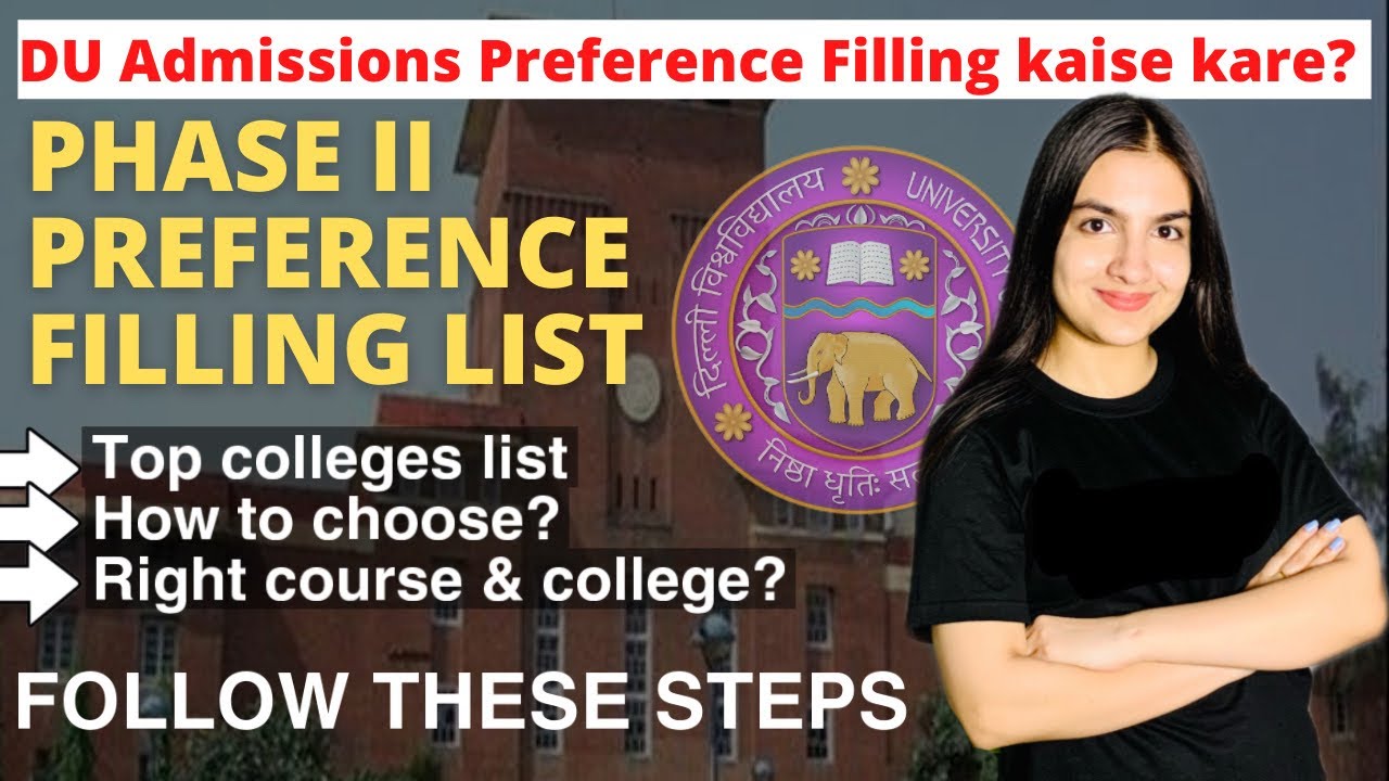 DU Preference filling list DU Admissions 2022 Preference list kaise ...