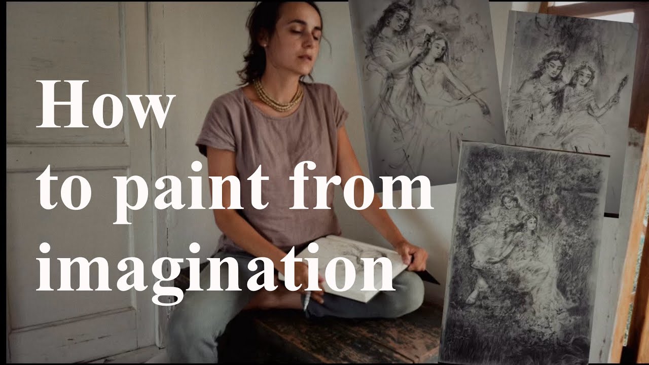 How to paint from imagination /an example on 3 sketches of Radha and ...