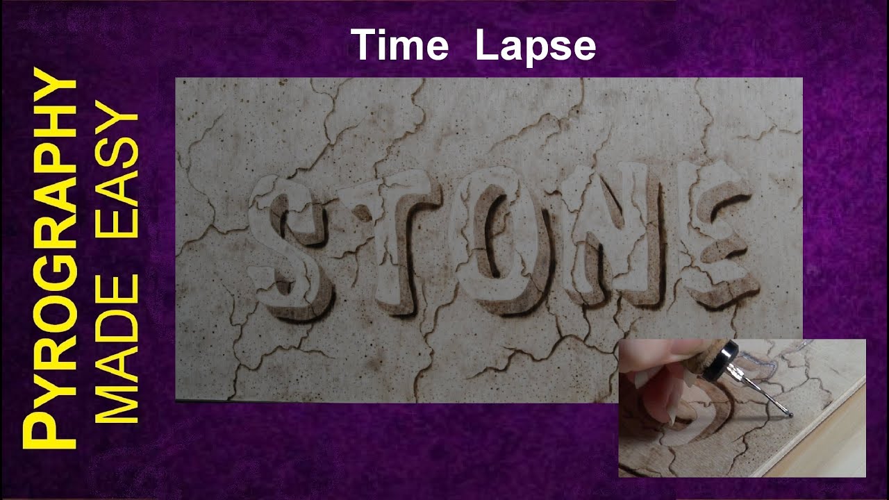 Pyrography Art - 3D Sandstone wood burning time lapse - YouTube