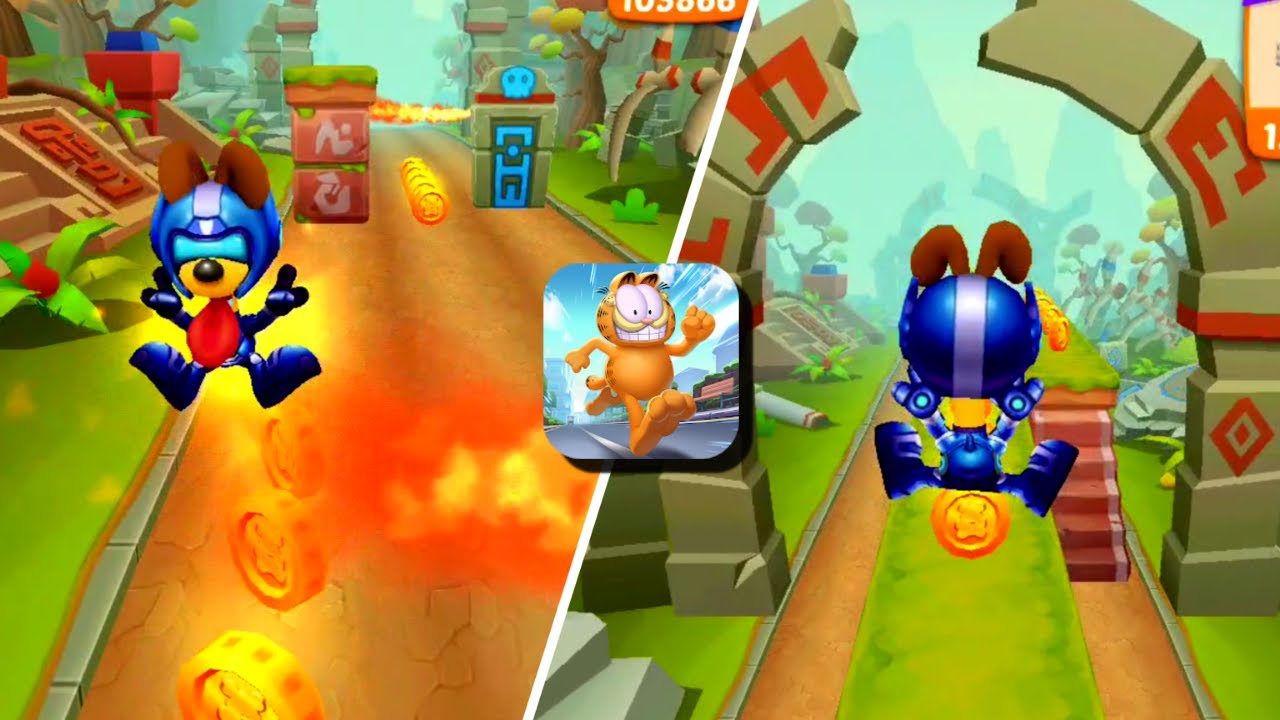 Garfield Rush 🐈 Play w/ Garfield, Odie or Nermal! Endless running Game ...