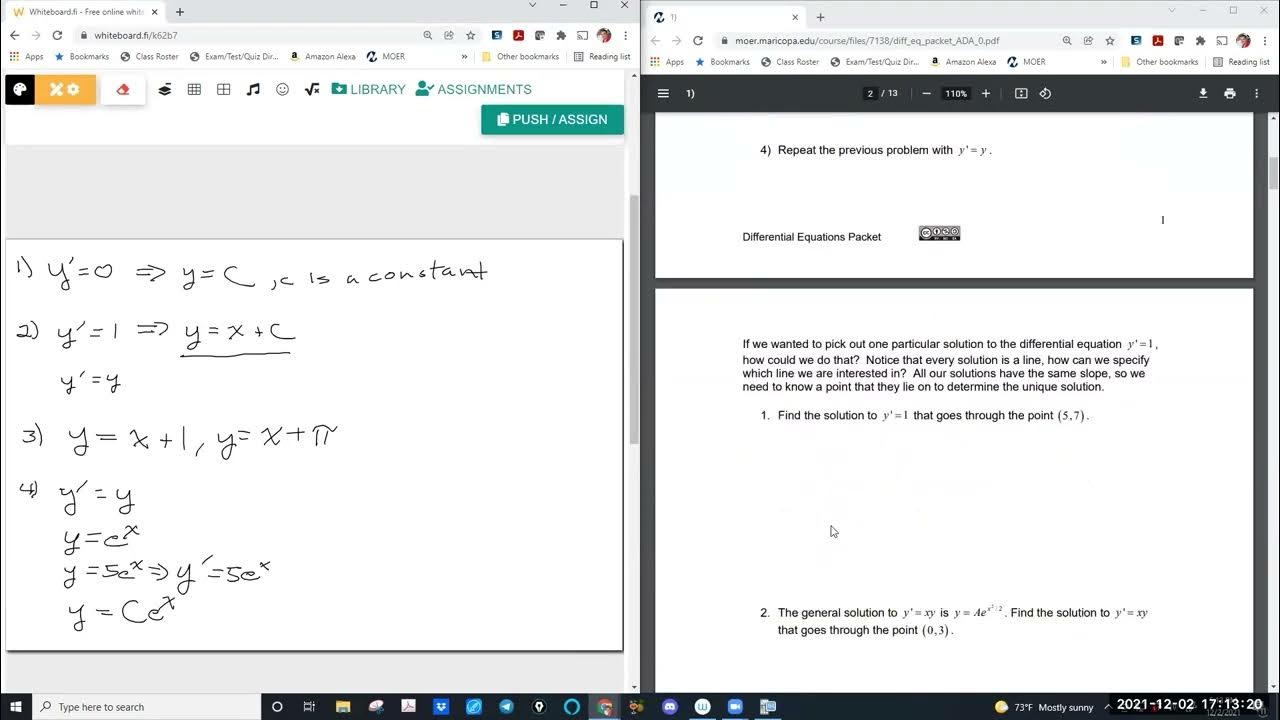 Calculus 2 Lessons - Introduction to Differential Equations, Part 1 ...