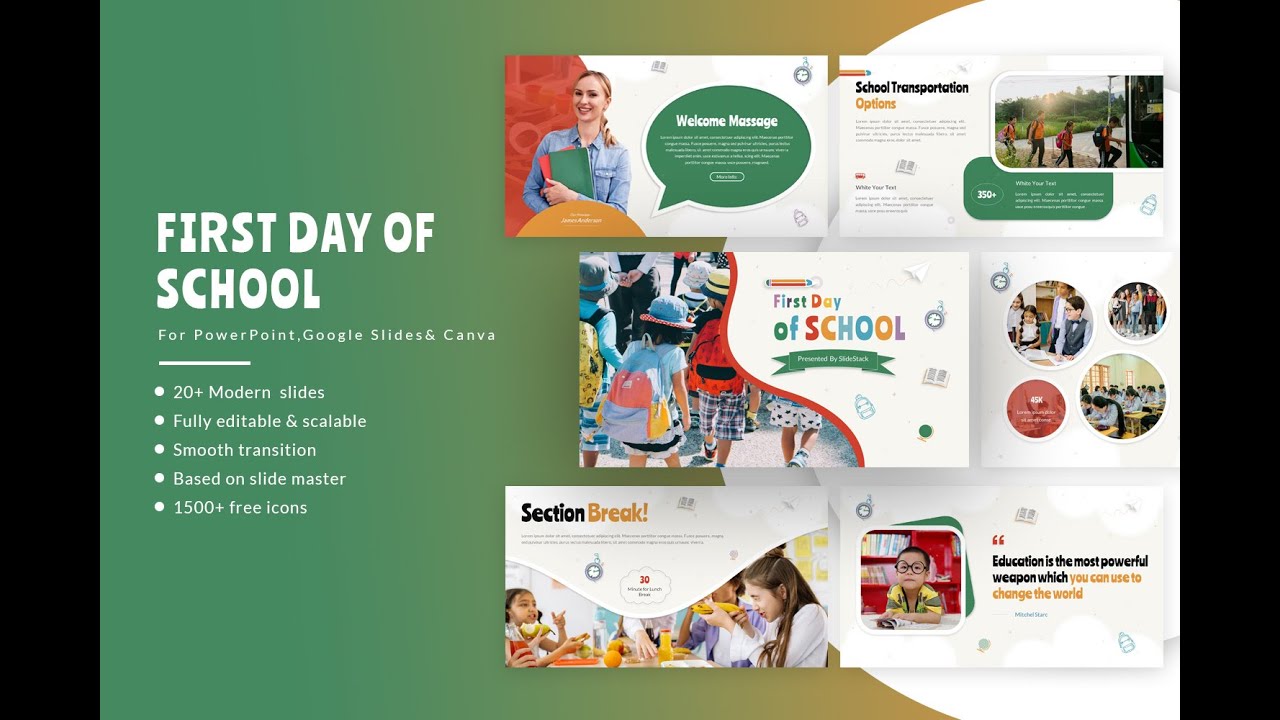 First day of School Presentation Template - YouTube