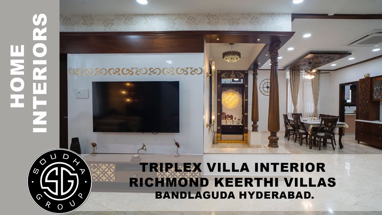 Classic & Traditional Interiors for a Triplex Villa by SOUDHA GROUP- Completed Project Video ...
