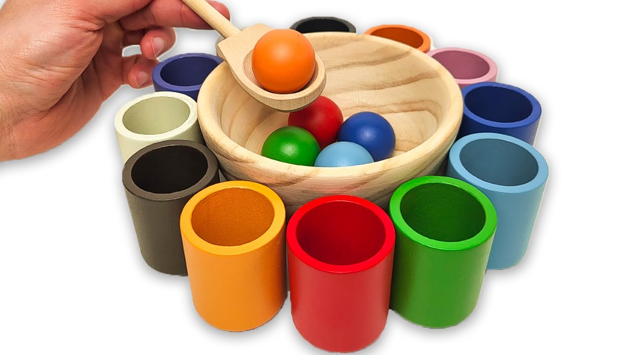 Best Learn Numbers and Colors with Rainbow Balls and Cups | Preschool ...