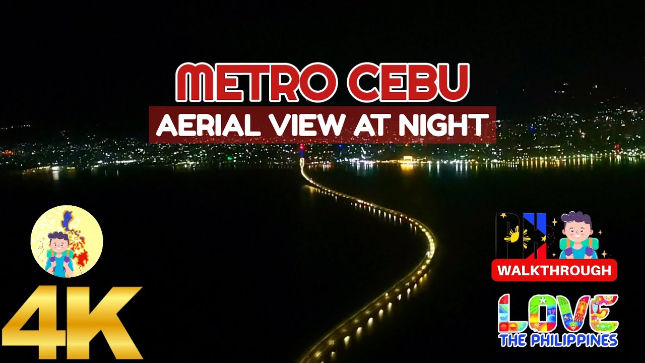 Aerial View at Night of Metro Cebu and the CCLEX Bridge - YouTube