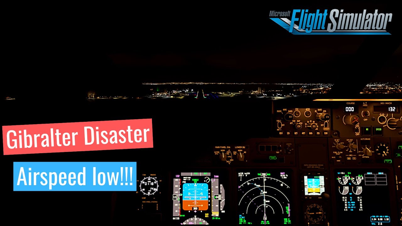 AIRSPEED LOW!!! Boeing 737 stalls before touchdown at Gibralter Airport ...