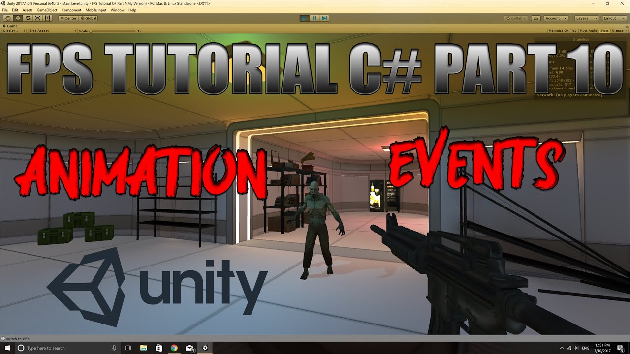 Unity Fps Tutorial C Part 10 Hd Animation Pistol Script Animation Events Youtube
