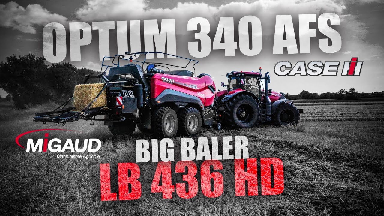 MAGNIFIQUE ENSEMBLE : CASE IH Optum 340 AFS jantes noires et Presse ...