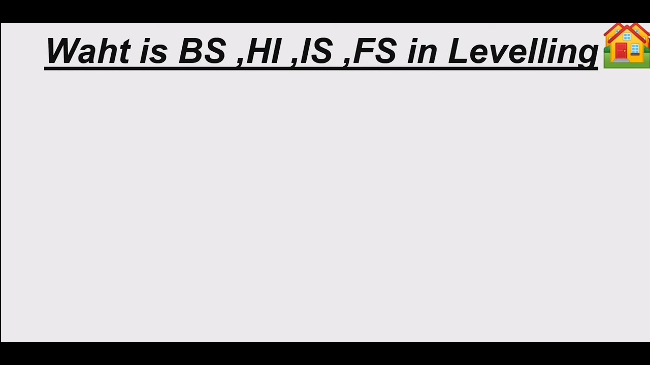 what is BS HI IS FS in leveling - YouTube