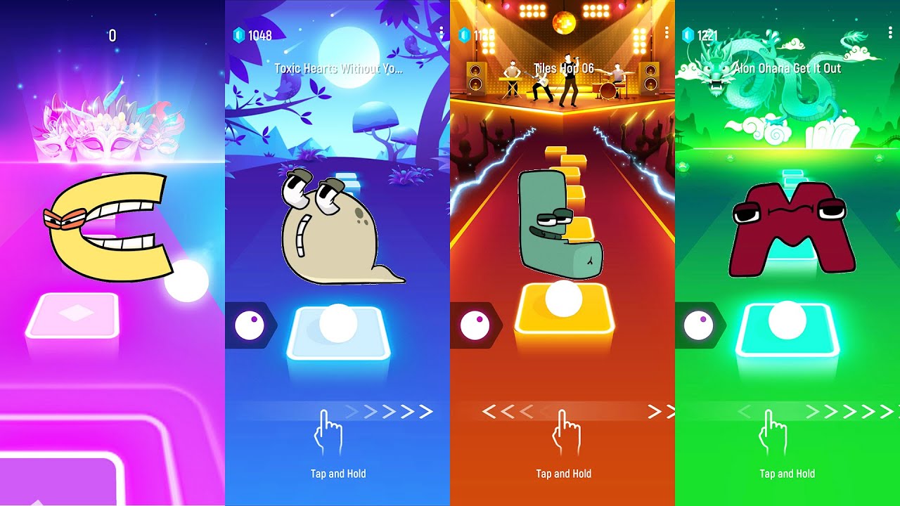 Alphabet Lore - Battle of letters C vs Q vs L vs M | Tiles Hop EDM Rush ...
