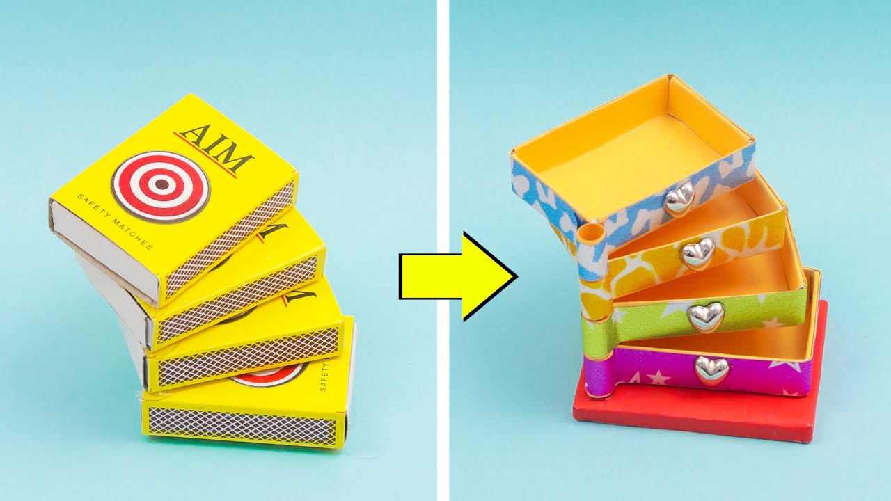 DIY Miniature organizer with matchbox very easy || How to make mini ...