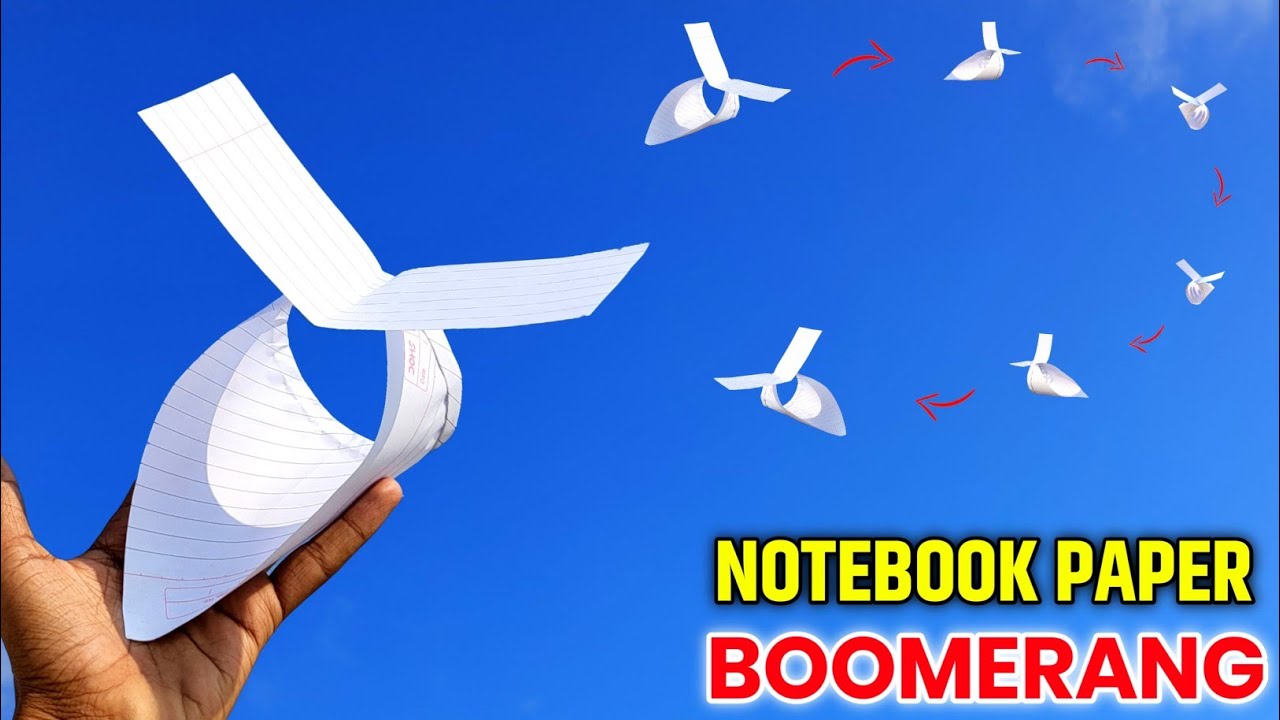 how to make notebook paper boomerang | Easy gliding boomerang | Easy ...