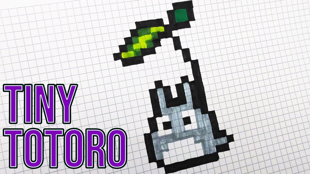 How to Draw Tiny Totoro - Drawing Totoro - Handmade Pixel Art - YouTube