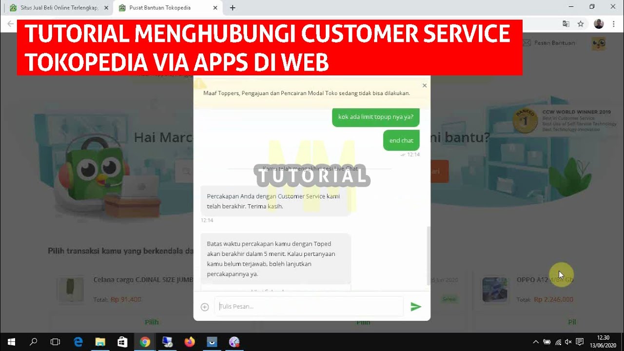 Tutorial Menghubungi Customer Service Tokopedia via Web - YouTube