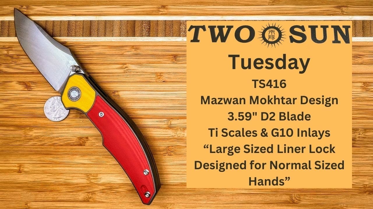 TwoSun Tuesday: TS416 Mazwan Mokhtar Design in Ti & G10 with 3.59" D2 Blade - YouTube