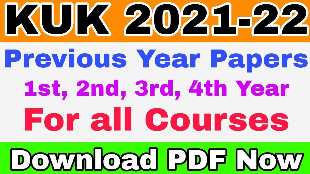 KUK previous years question papers download here || Kurukshetra ...
