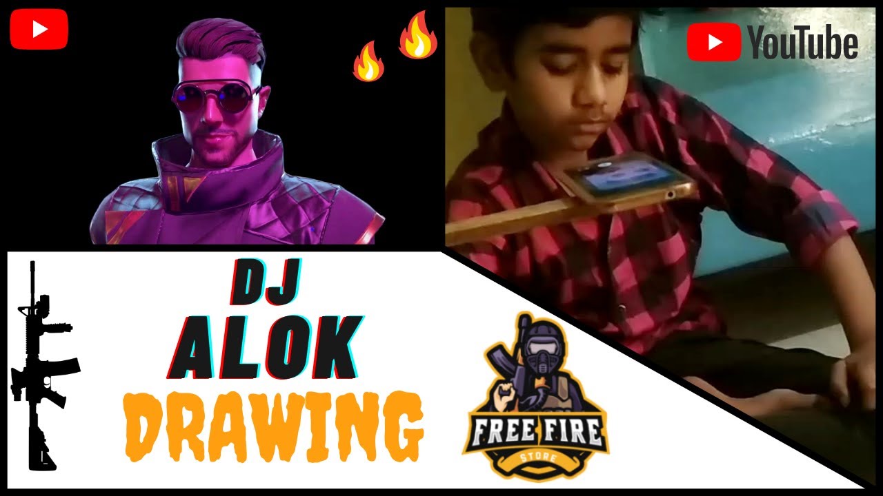 DL Alok Drawing 💥💥 | free fire | step by step | HOW TO | - YouTube