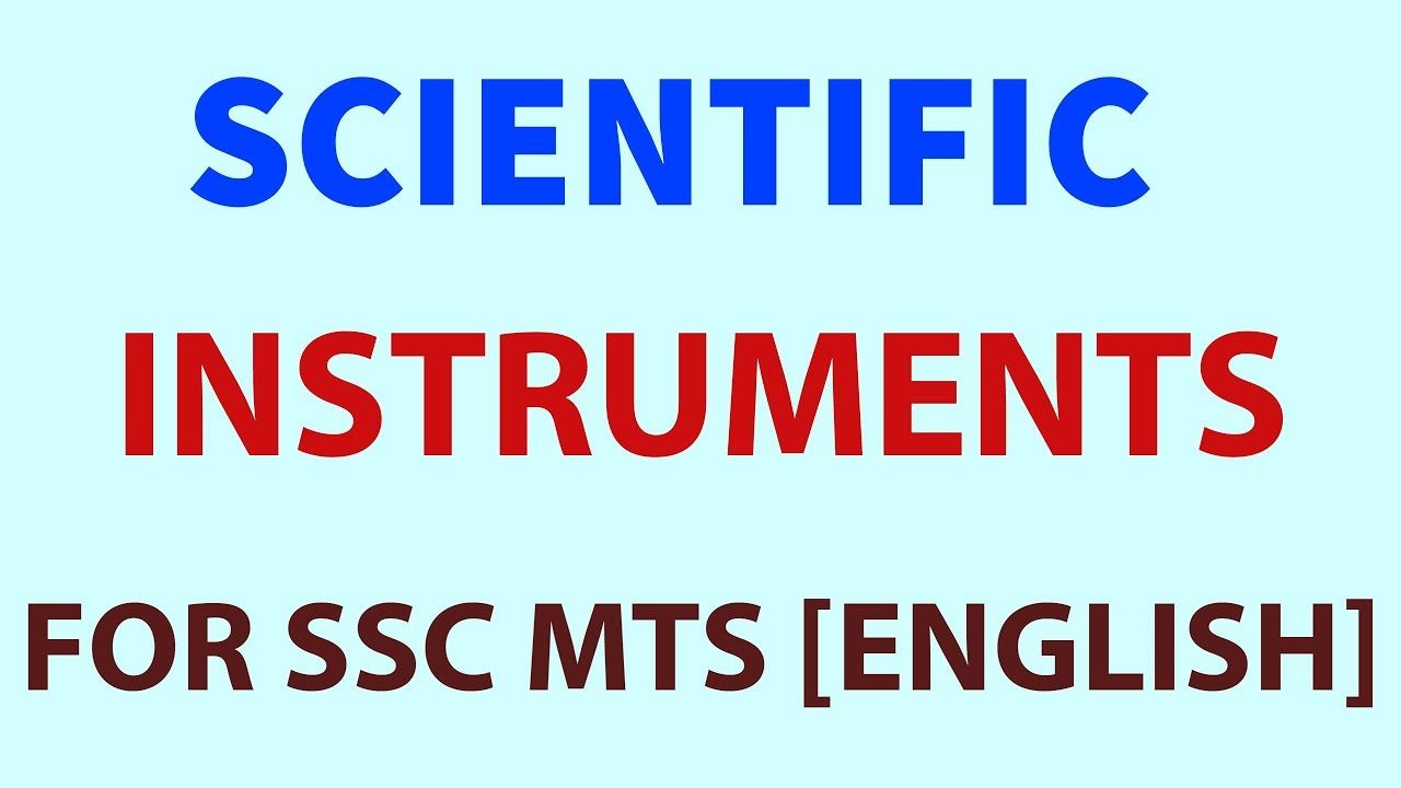Important Topic[English] In SSC MTS 2017 || Scientific Instruments ...