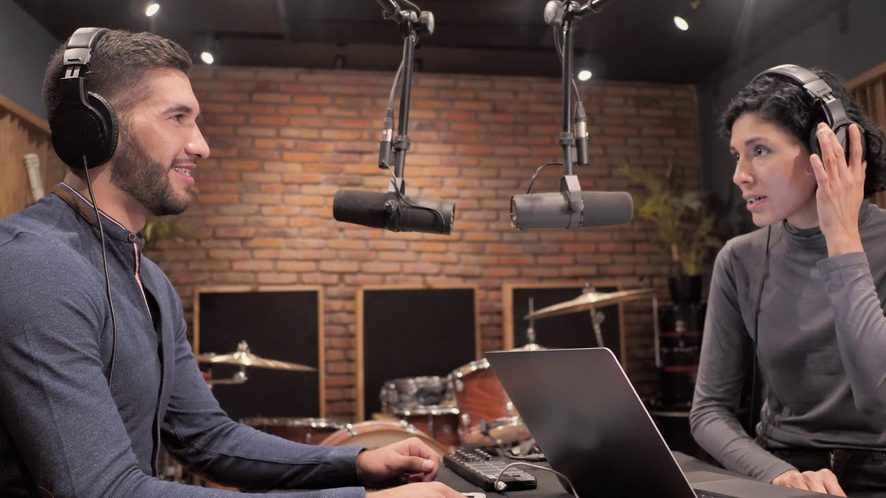 People recording a podcast in a studio - YouTube
