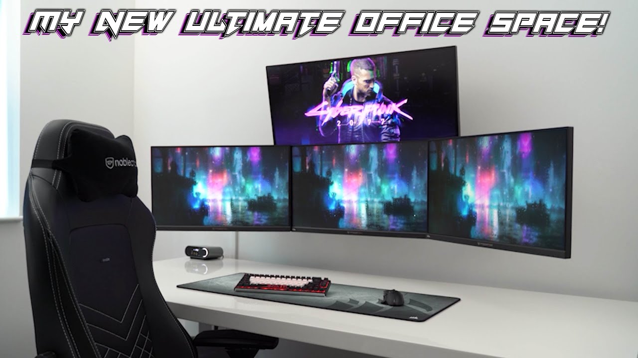 MY NEW ULTRA CLEAN GAMING OFFICE / SETUP TOUR 2021 - YouTube