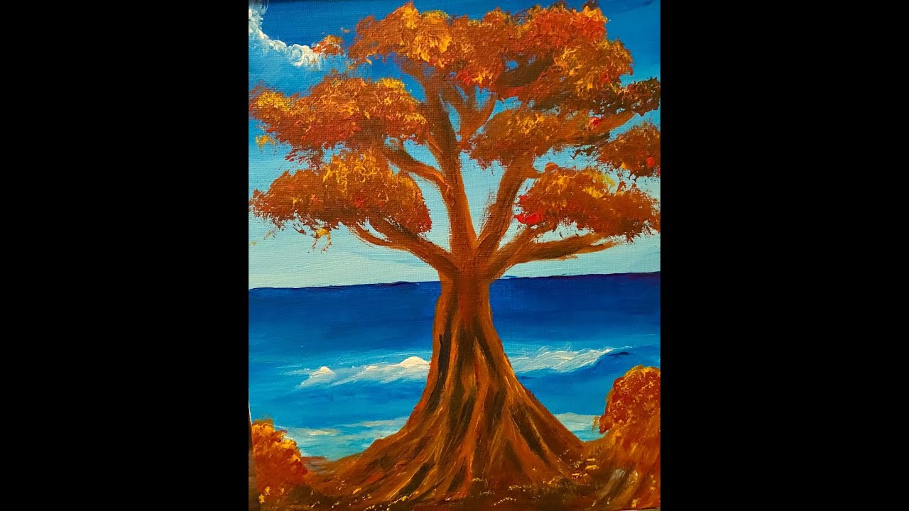 Paint this "Majestic Tree" in less then 30 minutes, with Acrylic step ...