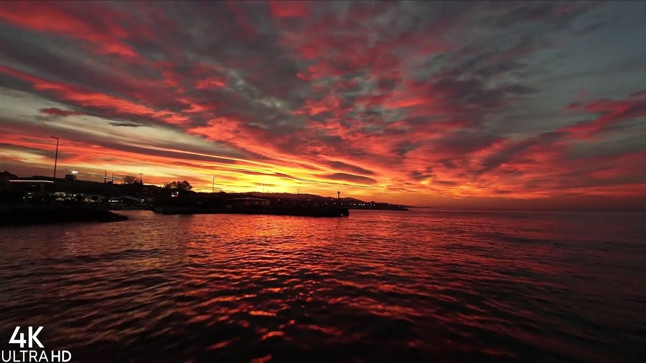 Aesthetic Sunset on ocean Capture in 4K 60Fps / 4K Sunset / Cinematic ...