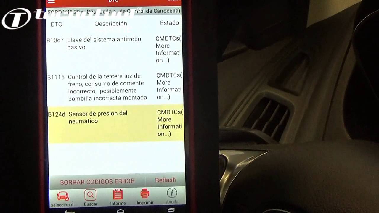 Ford Focus Sensor Presión Neumaticos Launch 431 V - YouTube