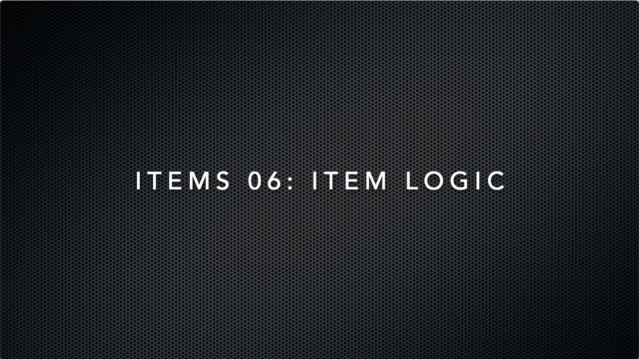 ECC Tutorial 12 - Item Logic - YouTube