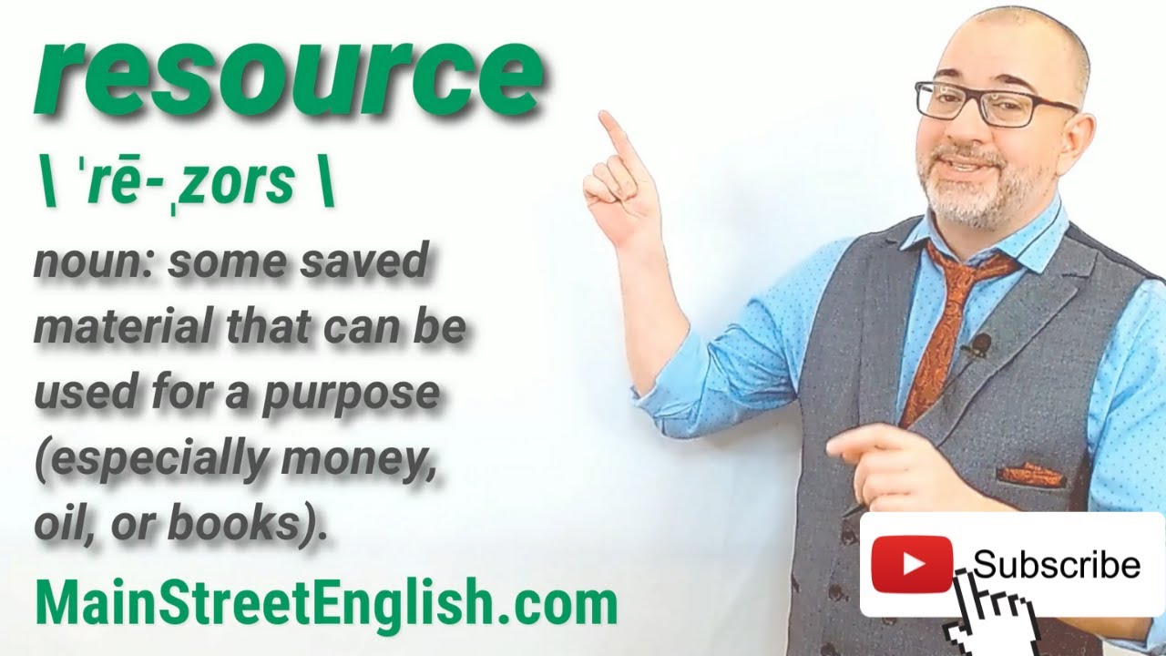 English Vocabulary Builder: RESOURCE - Noun (Pronunciation & Usage ...