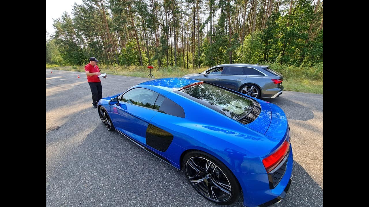 Audi RS6 vs R8 V10 - YouTube