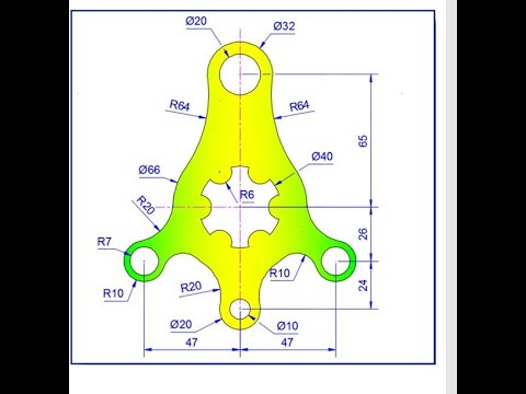 AutoCad 2d drawing practice - YouTube