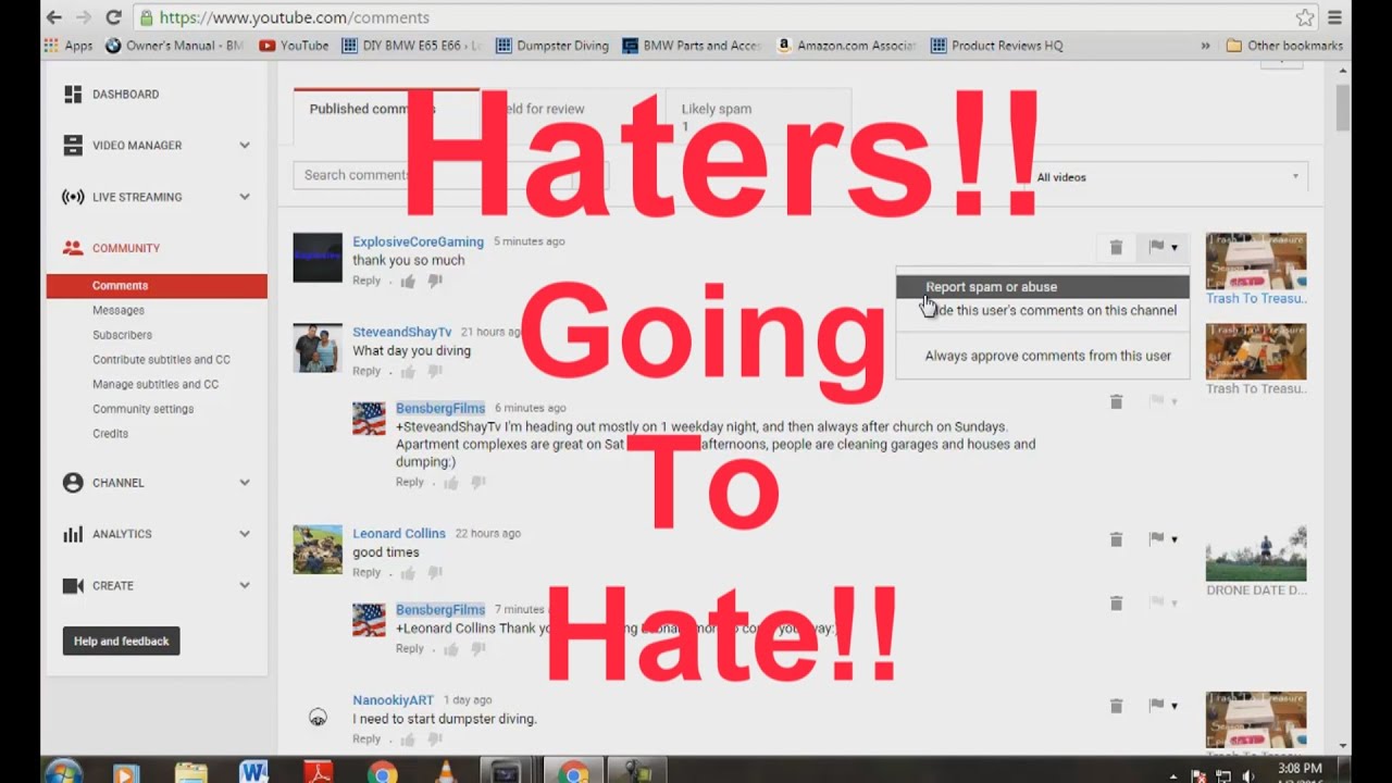 How To Stop Remove Hater Comments on YouTube!! - YouTube
