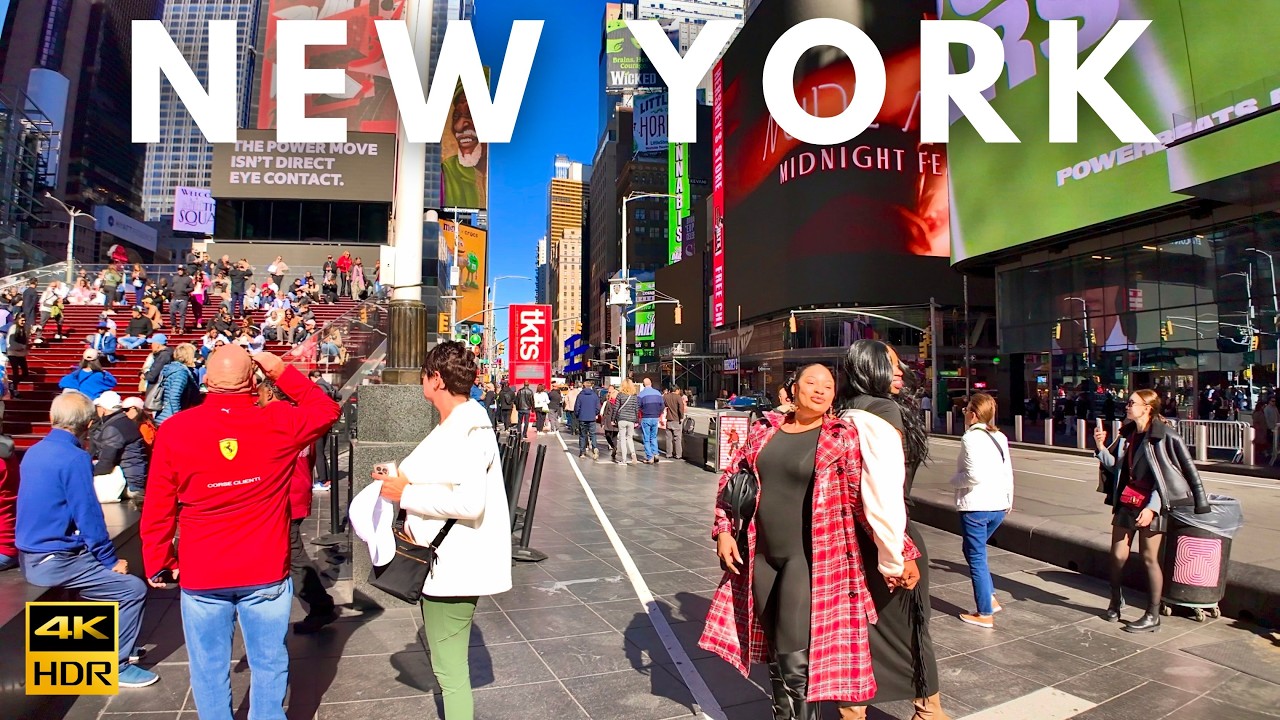 The Magic of New York City | Times Square to Central Park 4K HDR Walk ...