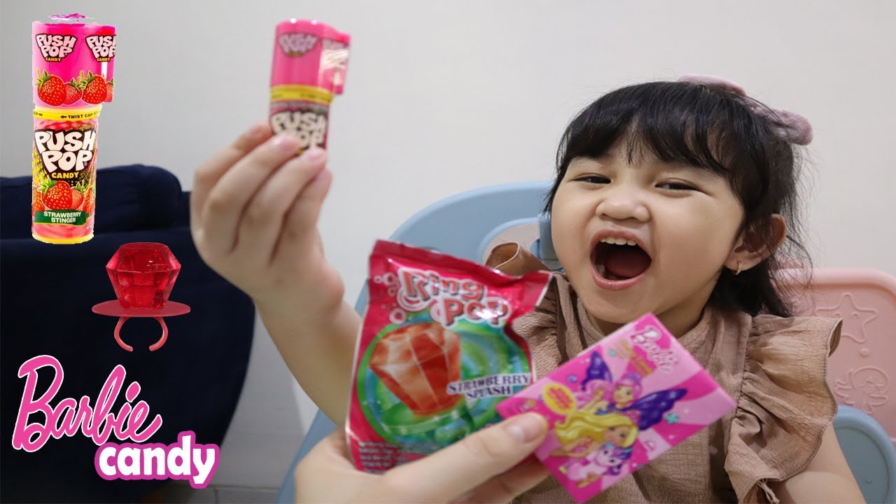 Permen Lollipop Unik "Push Pop" | Ring Pop | Barbie Candy - YouTube