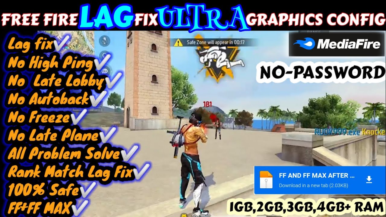 FREE FIRE AND FREE FIRE MAX LAG FIX CONFIG FILE🤓 ⚡SMOOTH GAMEPLAY ON ...