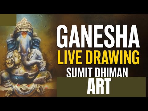 Live 🔴 Ganpati Bappa Drawing | Sumit Dhiman Art - YouTube