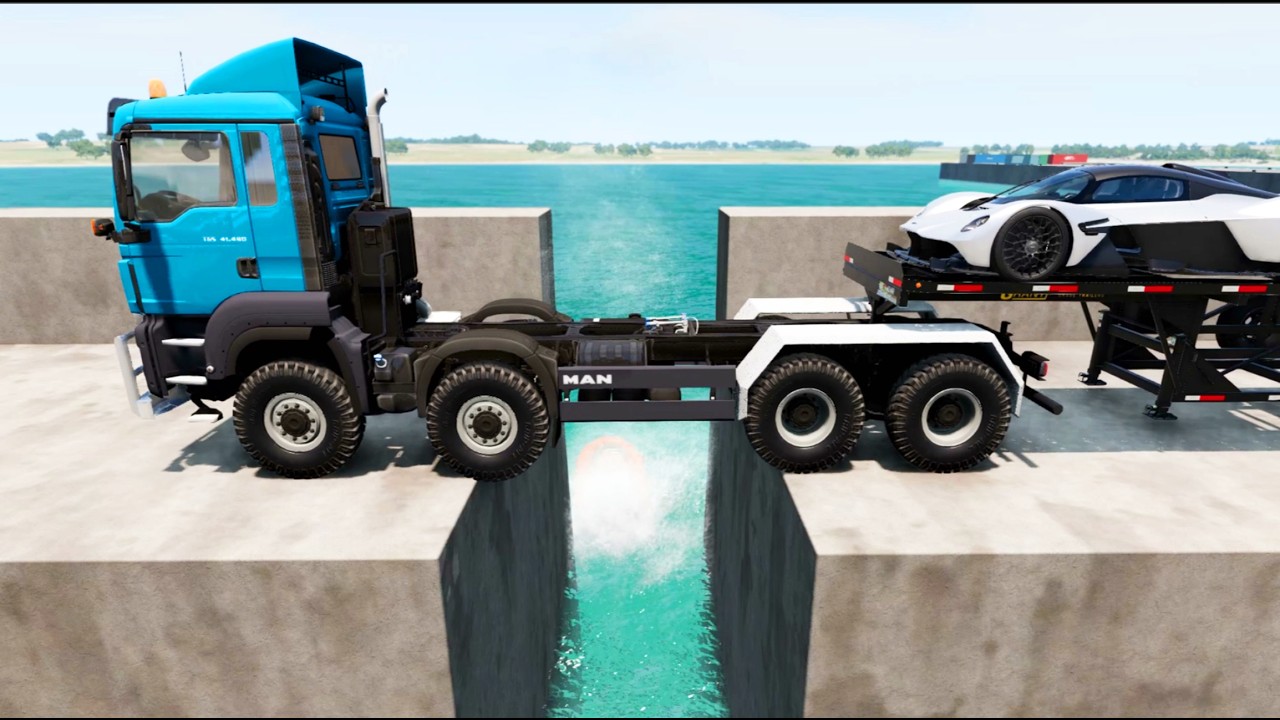 Trucks vs Speed Bumps & others 39 (BeamNG.drive) - YouTube