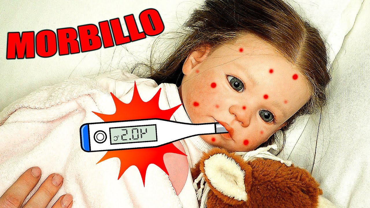 Martina é piena di puntini! Ha il morbillo e sta male 😷 e fa il bagno ...