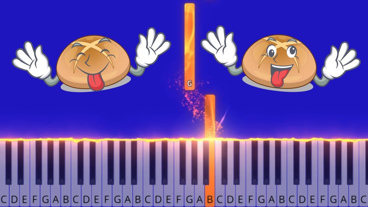 Hot Cross Buns - Super Easy Piano Tutorial - YouTube