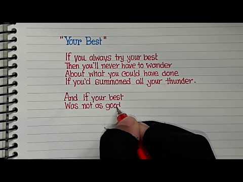 English motivational speech and handwriting with red gel pen|Writing &Creativity