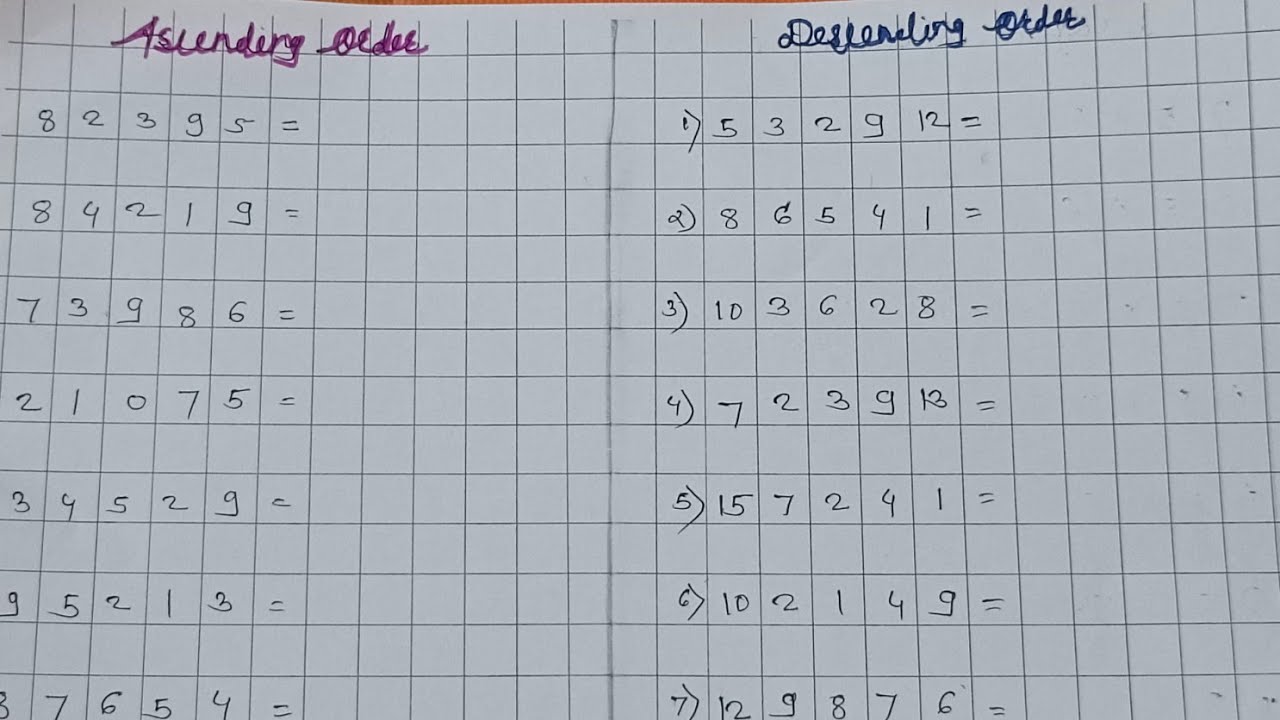 Ascending Order // Descending order // UKG Daily Practice Worksheet ...
