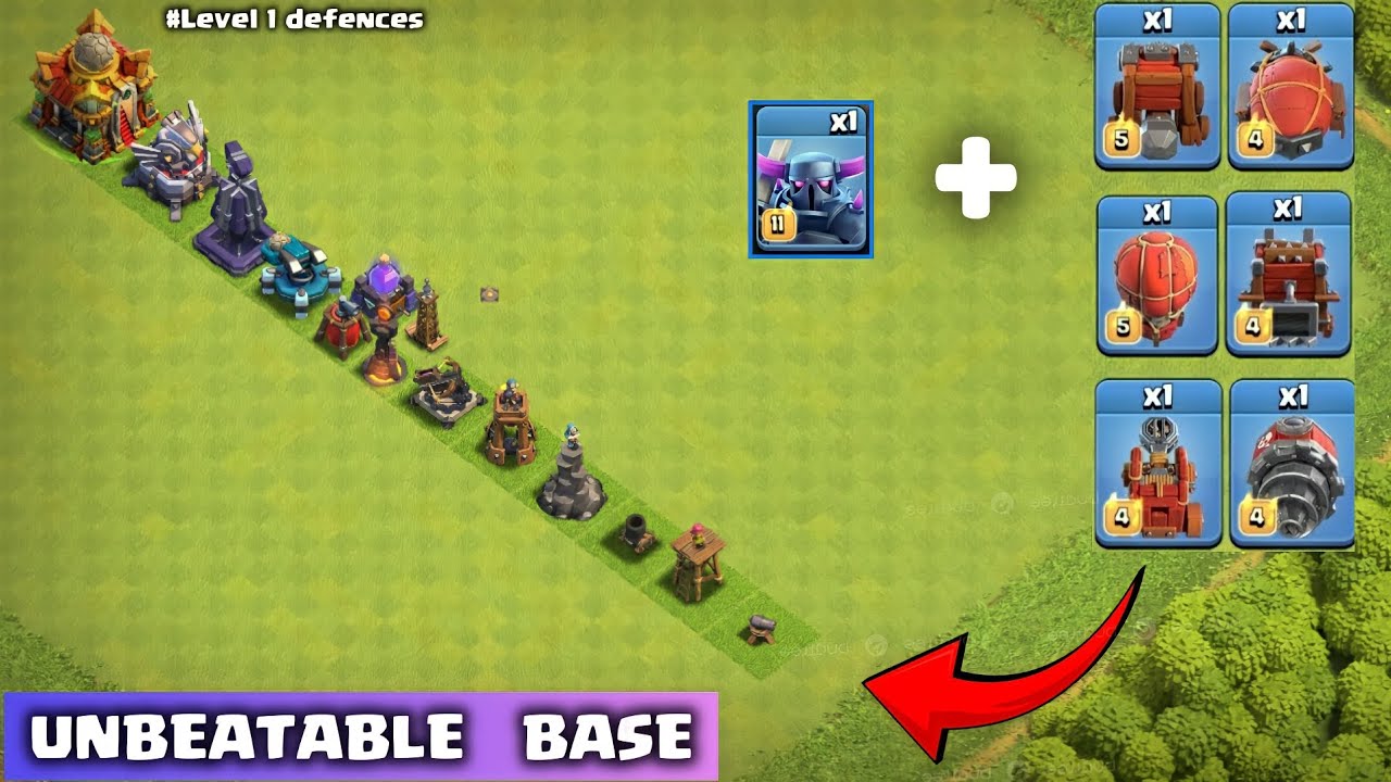 One Pekka With All Siege Machine Vs Level 1 Straight Line defense ...