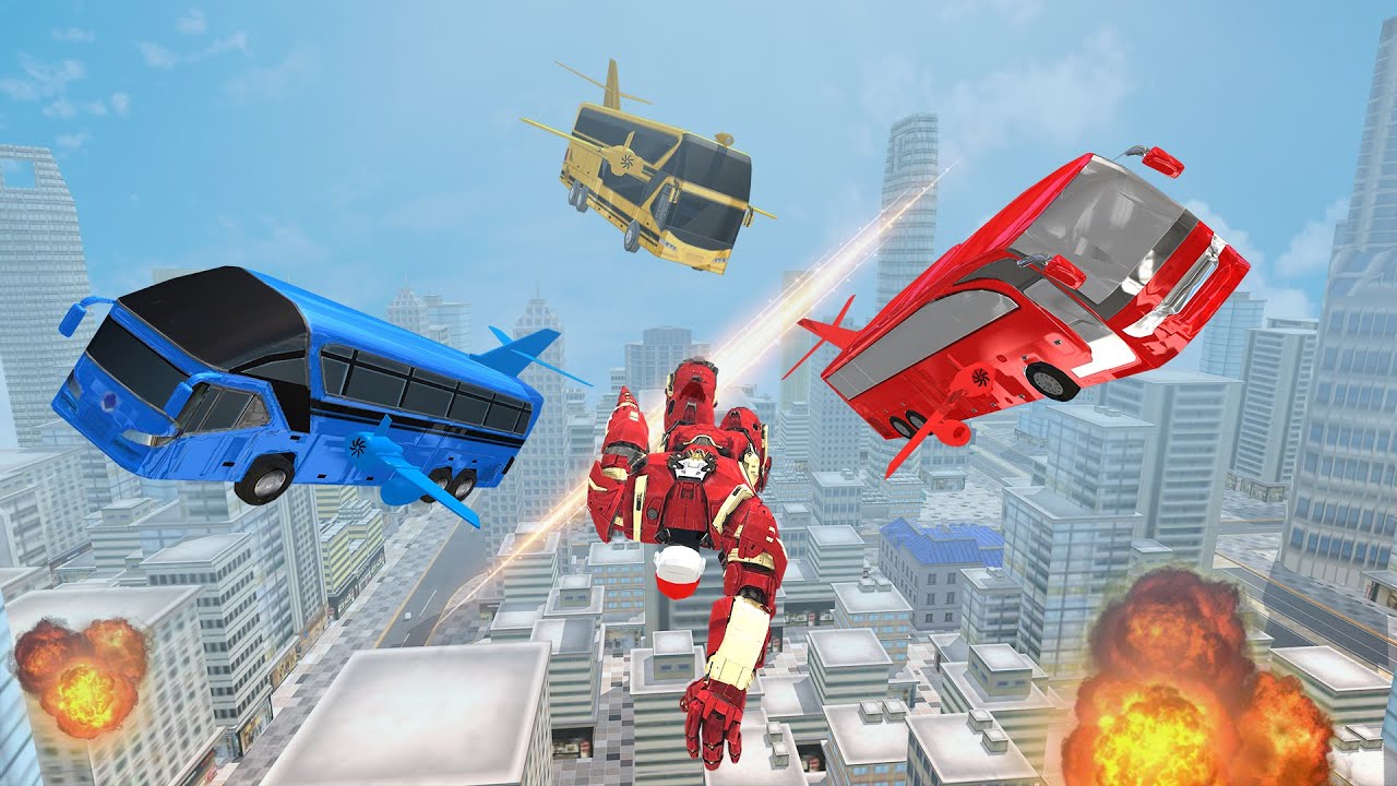 Aero Bus Robot Flying Game - Robot Plane Game - Android Gameplay - YouTube