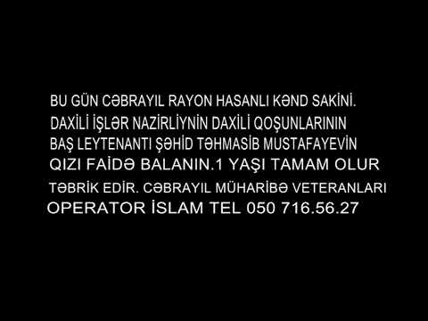 BU GÜN ŞƏHİD TƏHMASİB MUSTAFAYEVİN QIZININ AD GÜNÜ