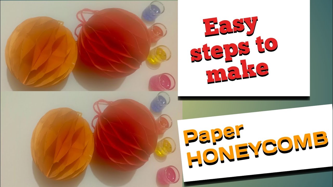 How to make paper Honeycomb steps by steps. DIY paper honeycomb. - YouTube