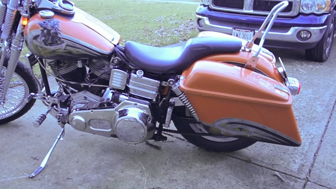 Shovelhead 96" Siderwinder Springer Bagger - YouTube
