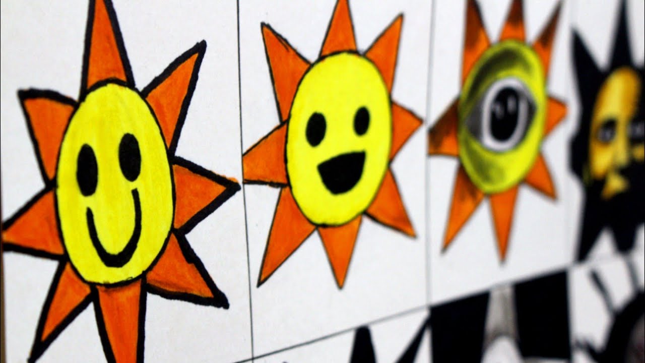 Drawing INCREDIBOX SPRUNKI (Mr. Sun) Phase 1 vs Phase 2 vs Phase 3 vs ...